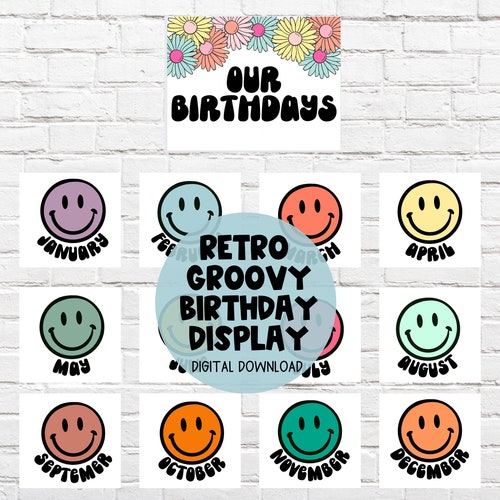 Groovy Retro Classroom Birthday Display Groovy Birthday - Etsy