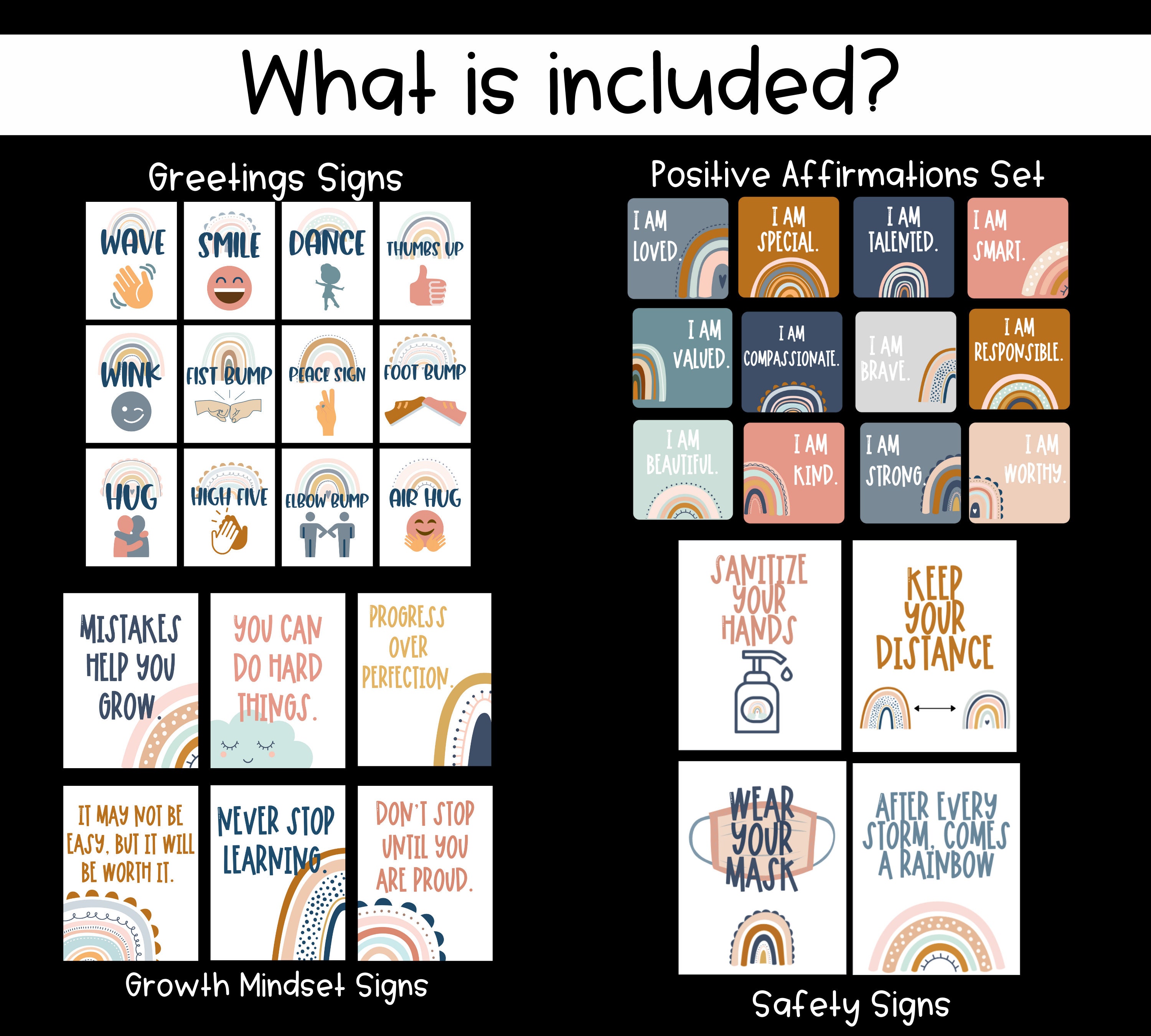 Boho Rainbow Classroom Decor MEGA BUNDLE 12 Item Bundle - Etsy