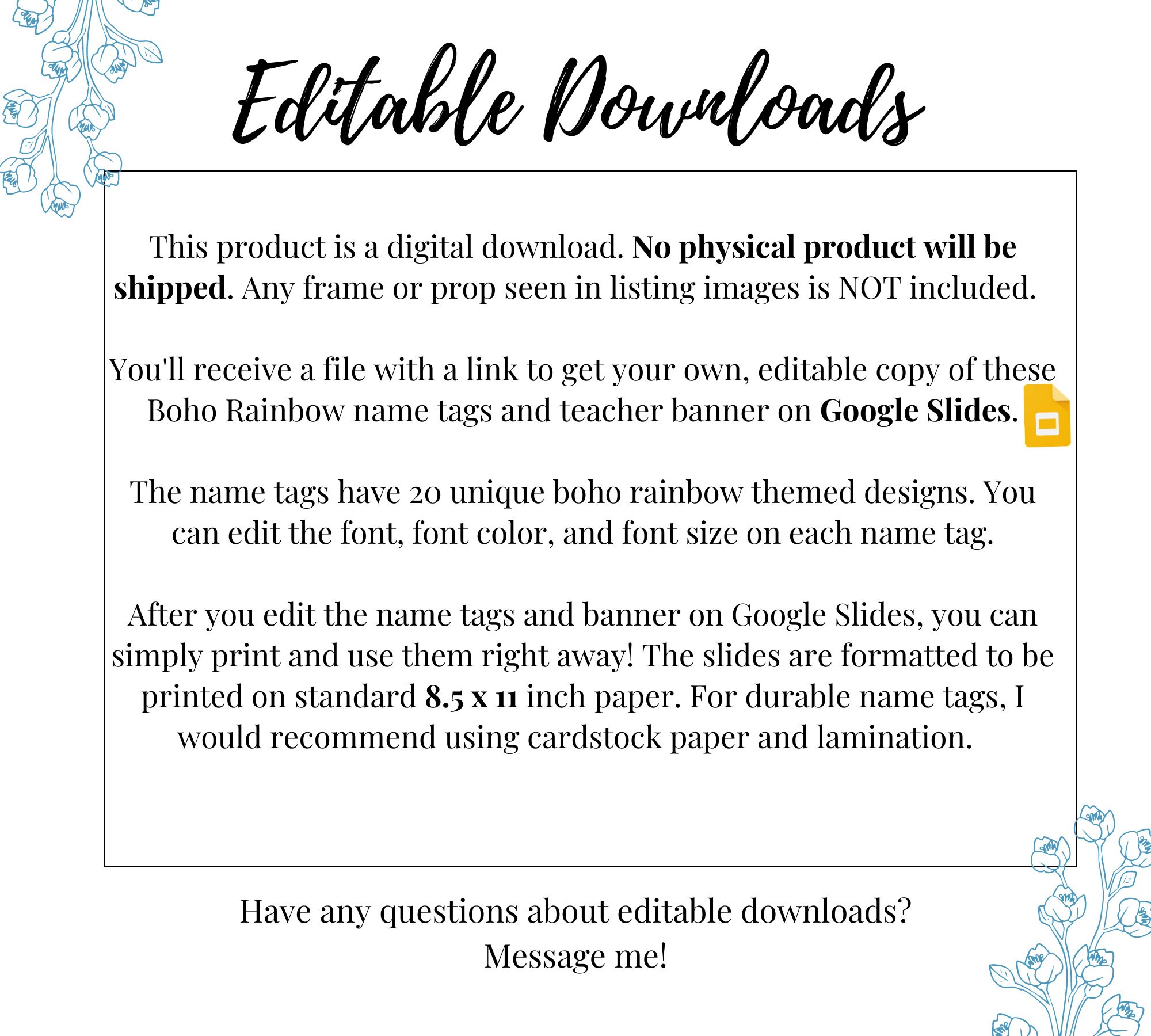 Boho Rainbow Theme Name Tags | EDITABLE on Google Slides | School ...