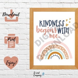 Boho Rainbow Theme Kindness Signs Set of 4 | Kindness Matter Signs ...