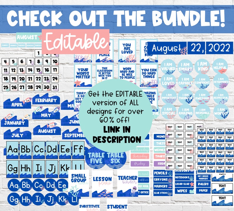 Ocean Theme Growth Mindset Signs | DIGITAL DOWNLOAD | Ocean Classroom ...