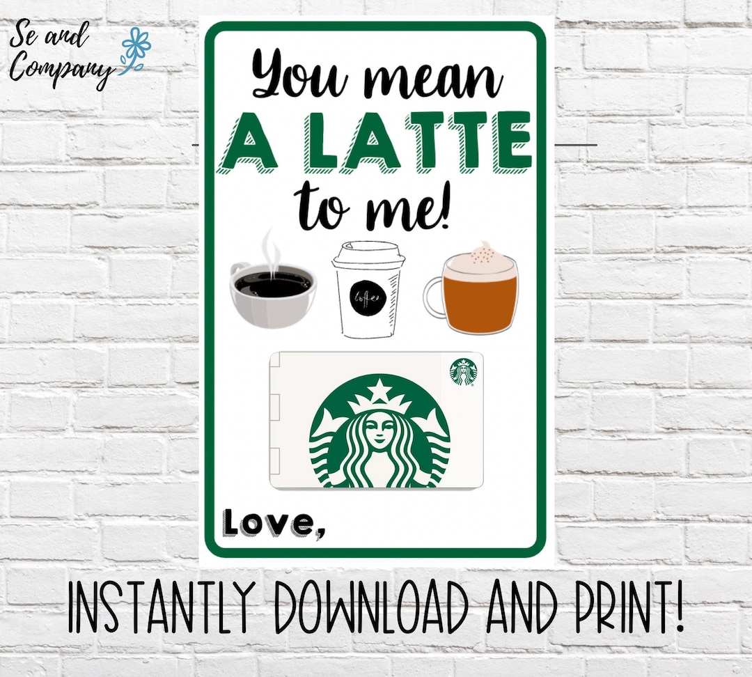 Coffee Thank You Tag PRINTABLE | Teacher Appreciation Gift Card Holder ...