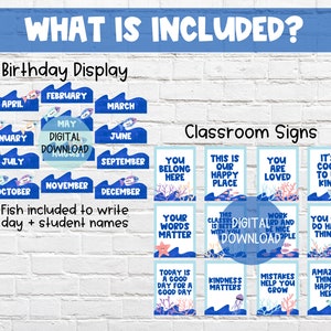 Ocean Theme Classroom BUNDLE! | Editable on Canva | Digital Download ...