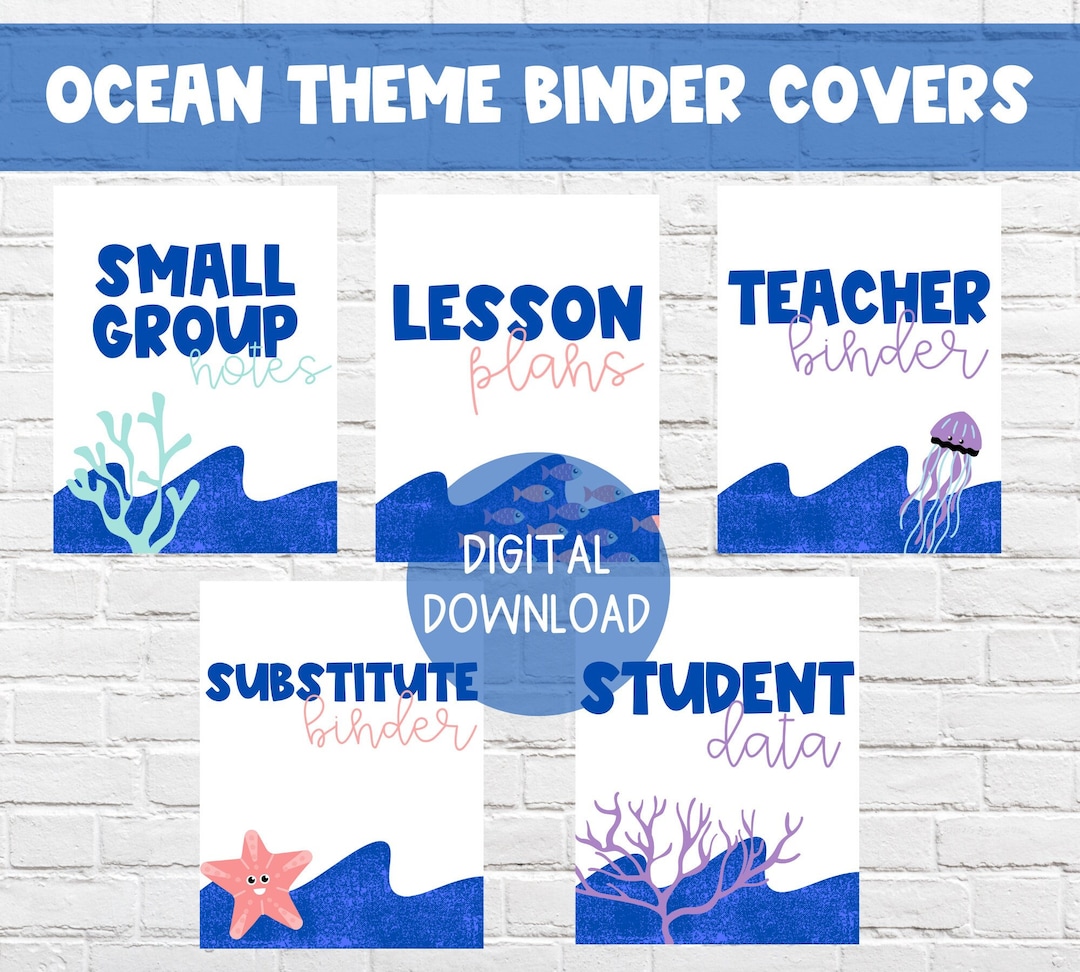Ocean Theme Binder Covers | Ocean Under the Sea Printable Binder Covers ...