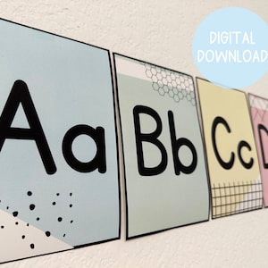 Modern Pastel Alphabet Chart | DIGITAL DOWNLOAD | Pastel Theme ...