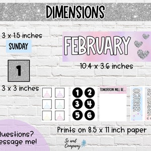 Glitter Pop Classroom Calendar | DIGITAL DOWNLOAD | Printable Classroom ...