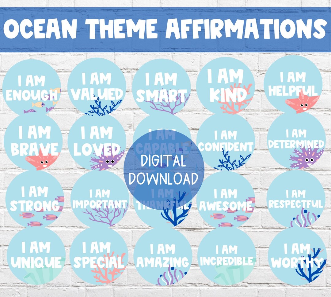Ocean Theme Positive Affirmations | Ocean Sea Affirmations | DIGITAL ...