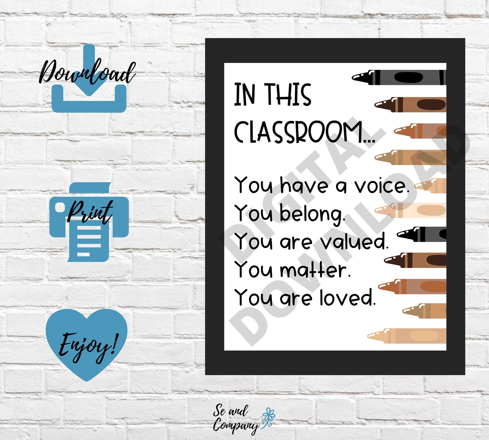 In This Classroom Diversity Signs DIGITAL DOWNLOADS All | Etsy