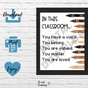 In This Classroom Diversity Signs | DIGITAL DOWNLOADS | All Are Welcome ...