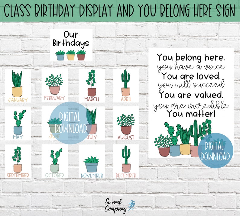 Plant Theme MEGA BUNDLE | Digital Download | Botanical Nature Cactus ...