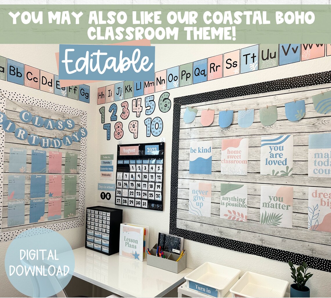 Ocean Theme Classroom Flip Calendar | DIGITAL DOWNLOAD | Printable ...