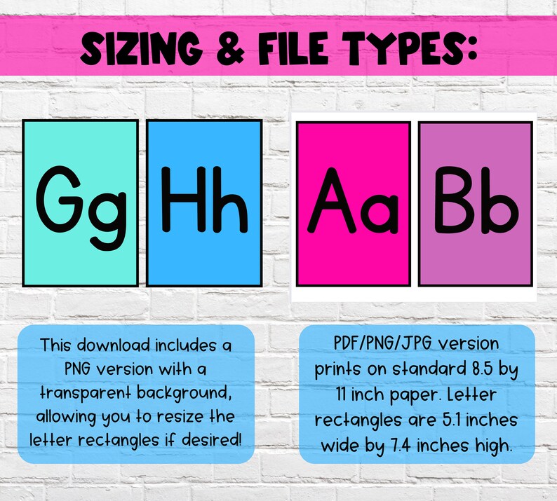 Classroom Brights Alphabet Chart DIGITAL DOWNLOAD Simple - Etsy