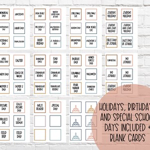 Boho Rainbow Classroom Calendar Set | DIGITAL DOWNLOAD | Modern Rainbow ...