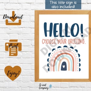 Boho Rainbow Theme Classroom Greetings Student Greetings Set of 12 ...