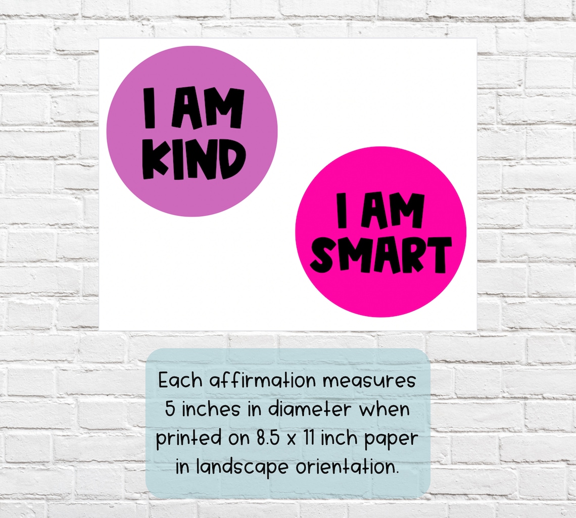 Bright Classroom Positive Affirmations Student Affirmations - Etsy