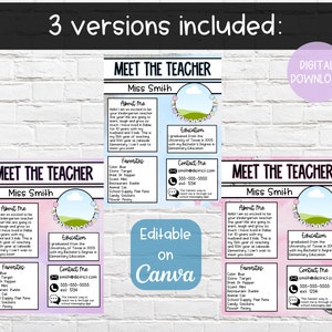 Meet the Teacher Template: Glitter Pop | Editable on Canva | DIGITAL ...