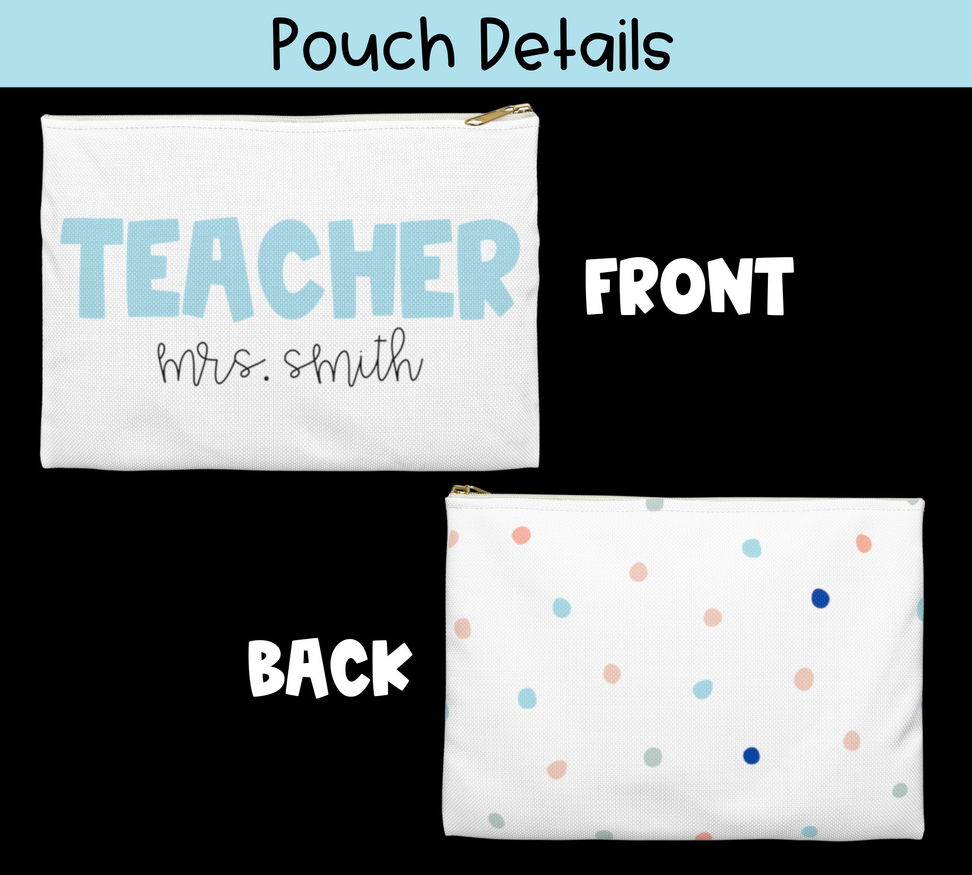 Personalized Teacher Pencil Bag Custom Pencil Pouch Pencil - Etsy