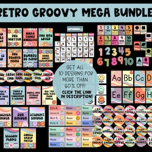 Retro Groovy Birthday Display | Boho Retro Birthday Chart | Classroom ...