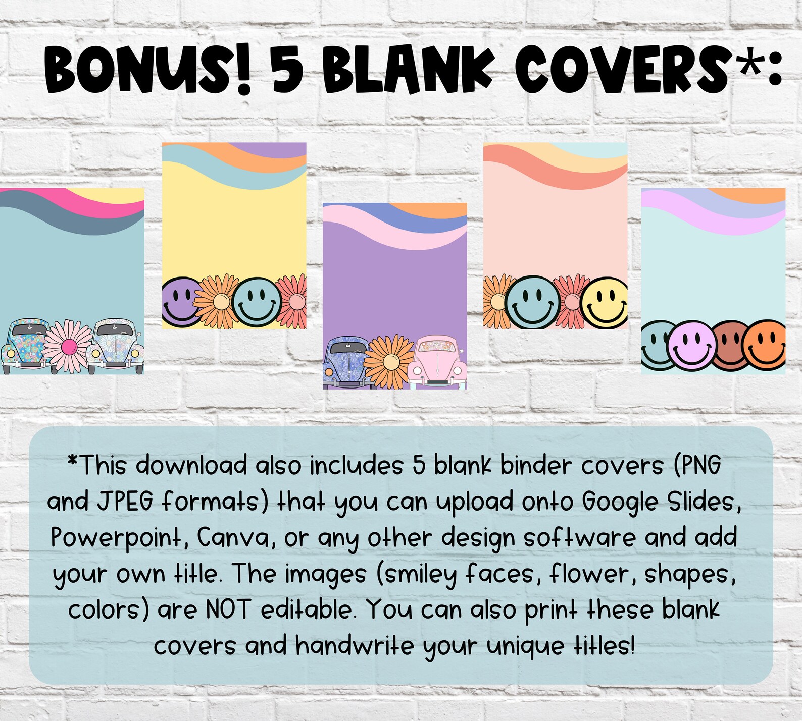 Retro Groovy Binder Covers Boho Retro Printable Binder - Etsy