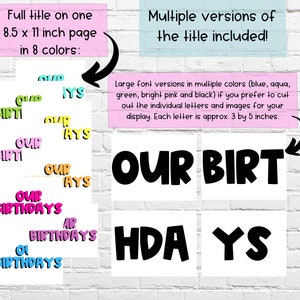 Bright Classroom Birthday Display | DIGITAL DOWNLOAD | Our Birthdays ...