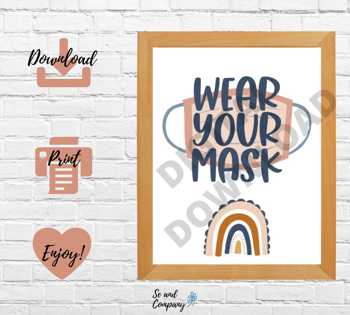 Boho Rainbow Theme Teacher COVID Classroom Poster Set of 4 - Etsy