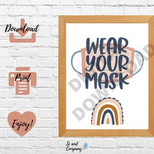 Boho Rainbow Theme Teacher COVID Classroom Poster Set of 4 - Etsy