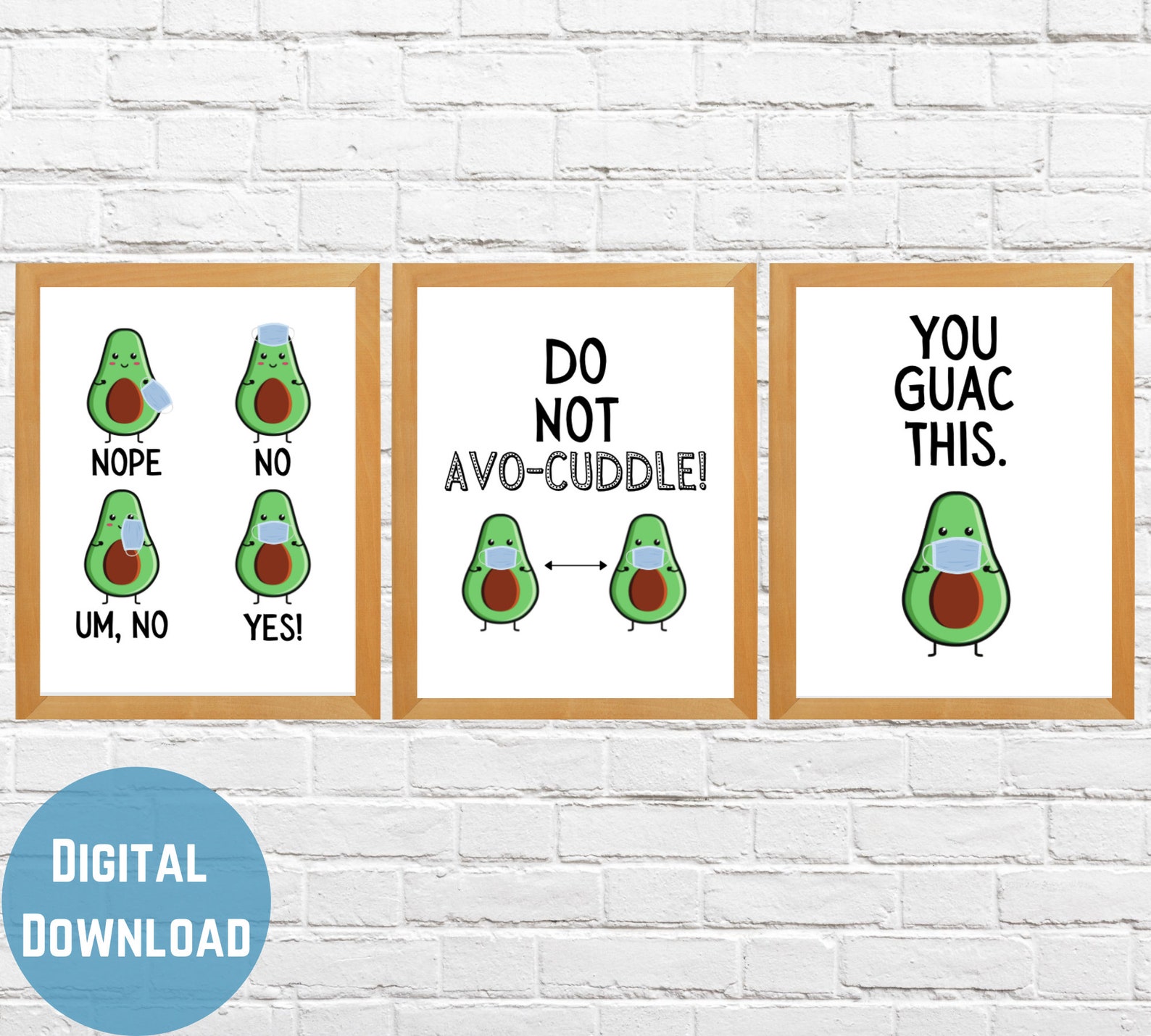 Cute Avocado Theme Teacher COVID Classroom Poster Set of 4 - Etsy