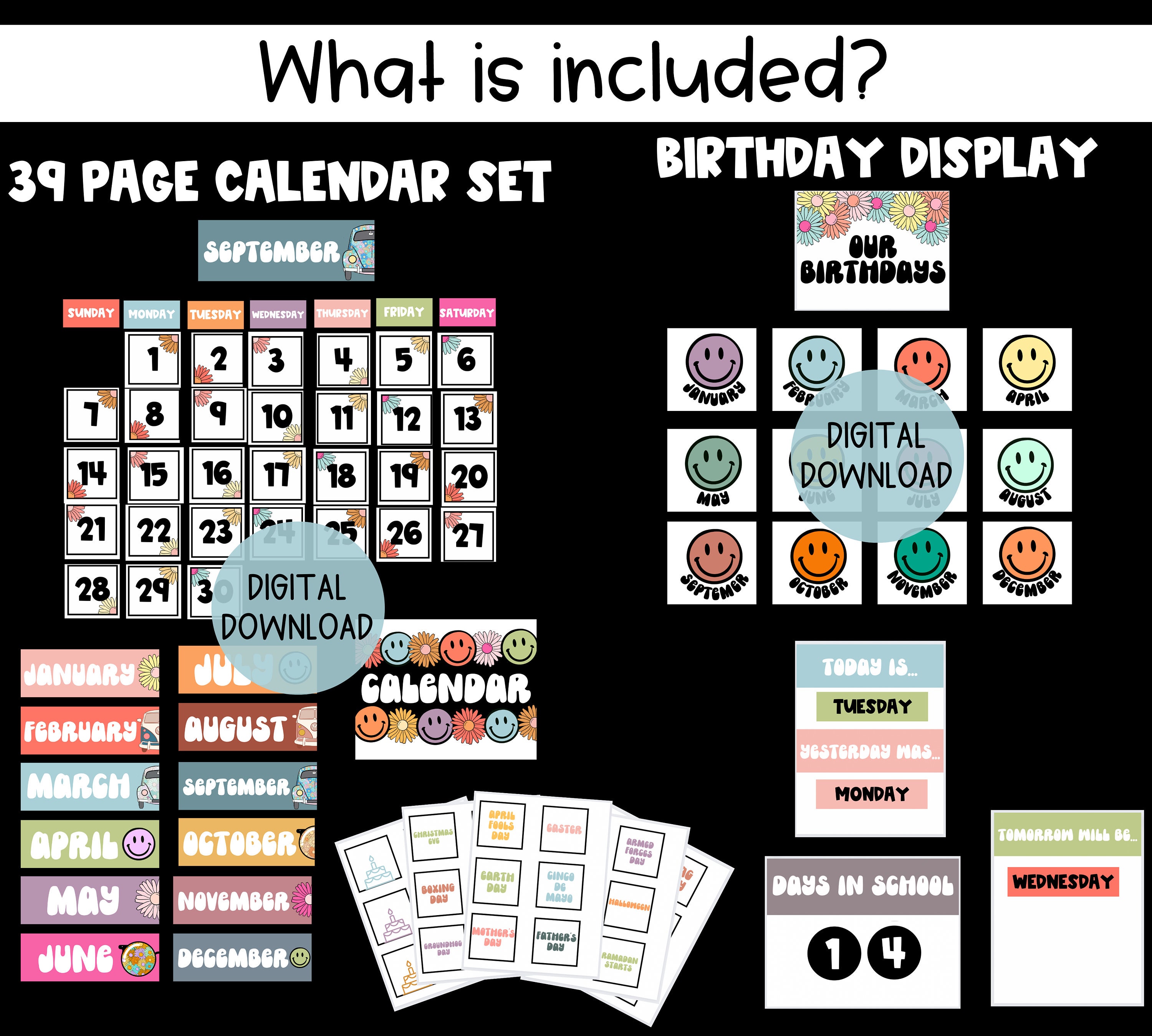 Retro Groovy MEGA BUNDLE Digital Download Boho Retro - Etsy