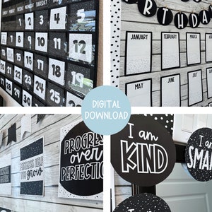 Black & White Spotty Theme BUNDLE! | Editable | DIGITAL DOWNLOAD ...