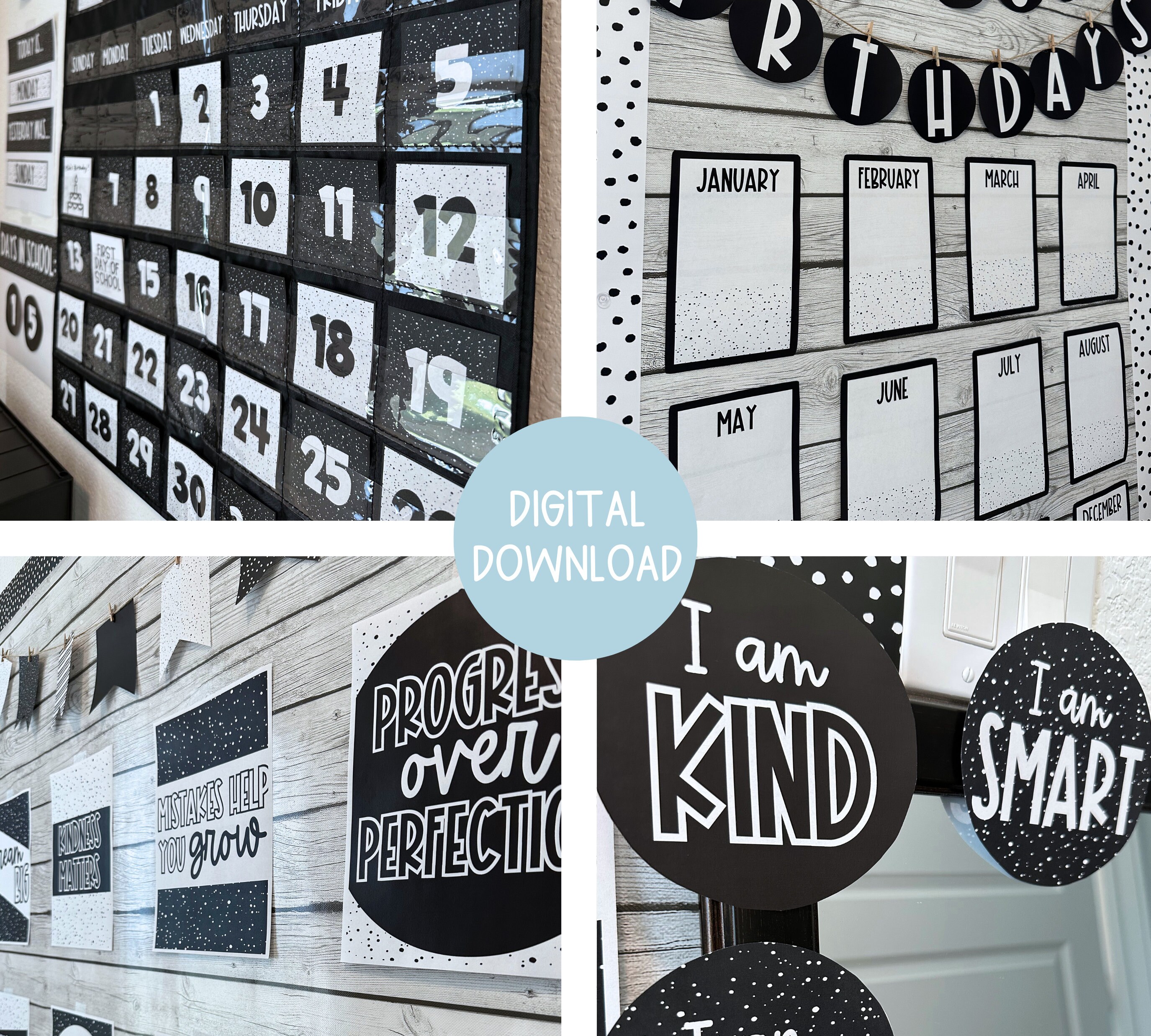 Black & White Spotty Theme BUNDLE! | Editable | DIGITAL DOWNLOAD ...