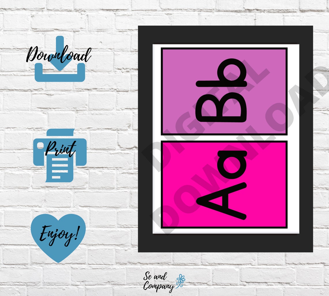 Classroom Brights Alphabet Chart DIGITAL DOWNLOAD Simple - Etsy