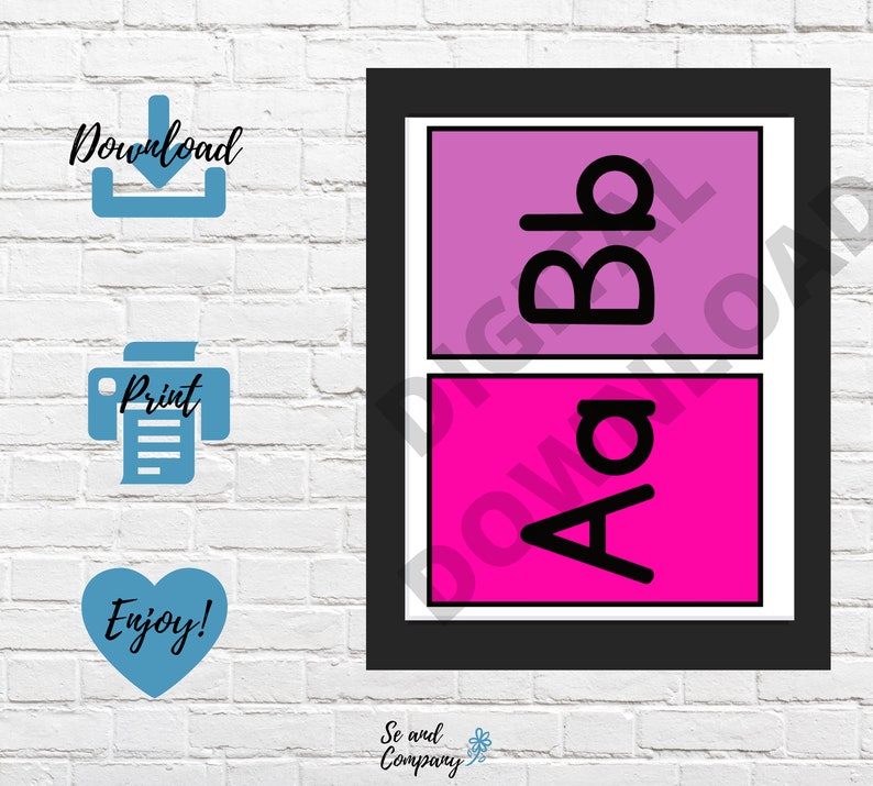 Classroom Brights Alphabet Chart DIGITAL DOWNLOAD Simple - Etsy