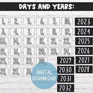Black & White Spotty Theme Classroom Flip Calendar | DIGITAL DOWNLOAD ...