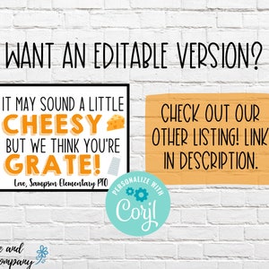 Cheese Snack Thank You Tag PRINTABLE | Teacher Appreciation Cheez-it ...