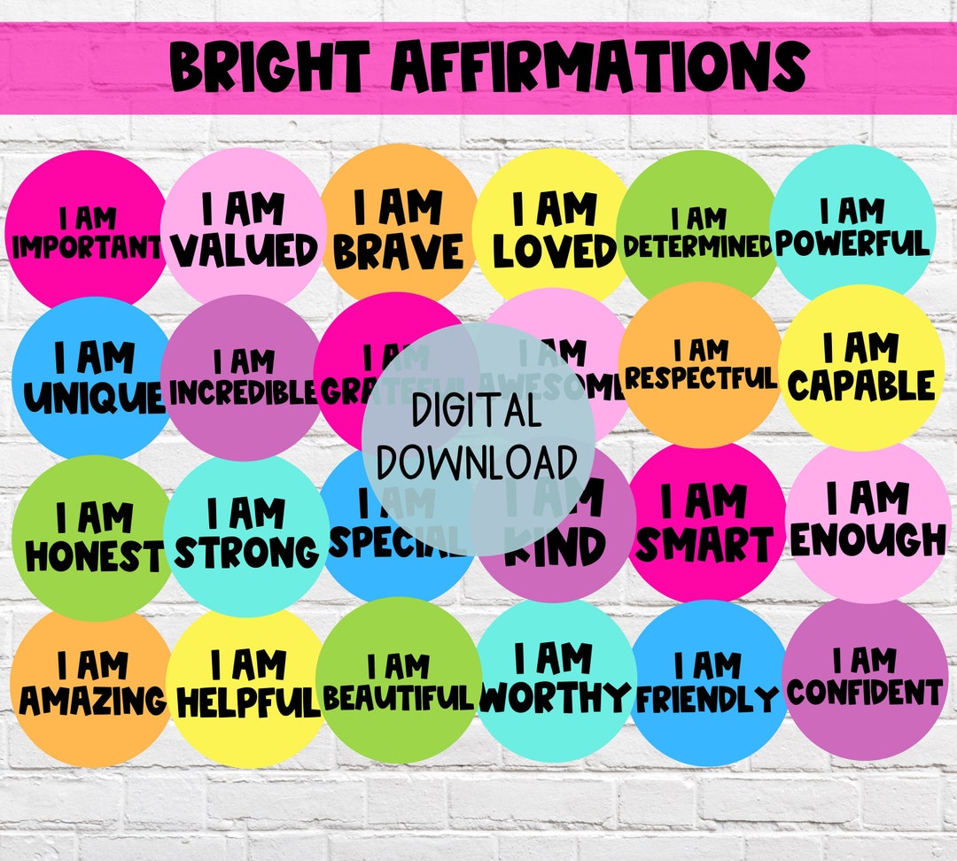 Bright Classroom Positive Affirmations | Student Affirmations | DIGITAL ...