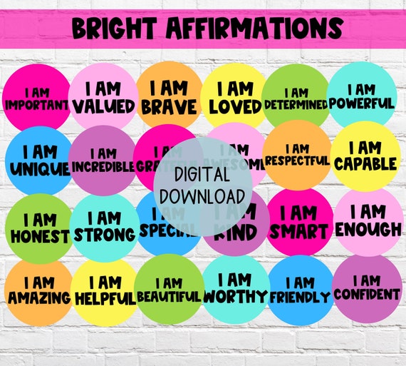 Bright Classroom Positive Affirmations Student Affirmations - Etsy