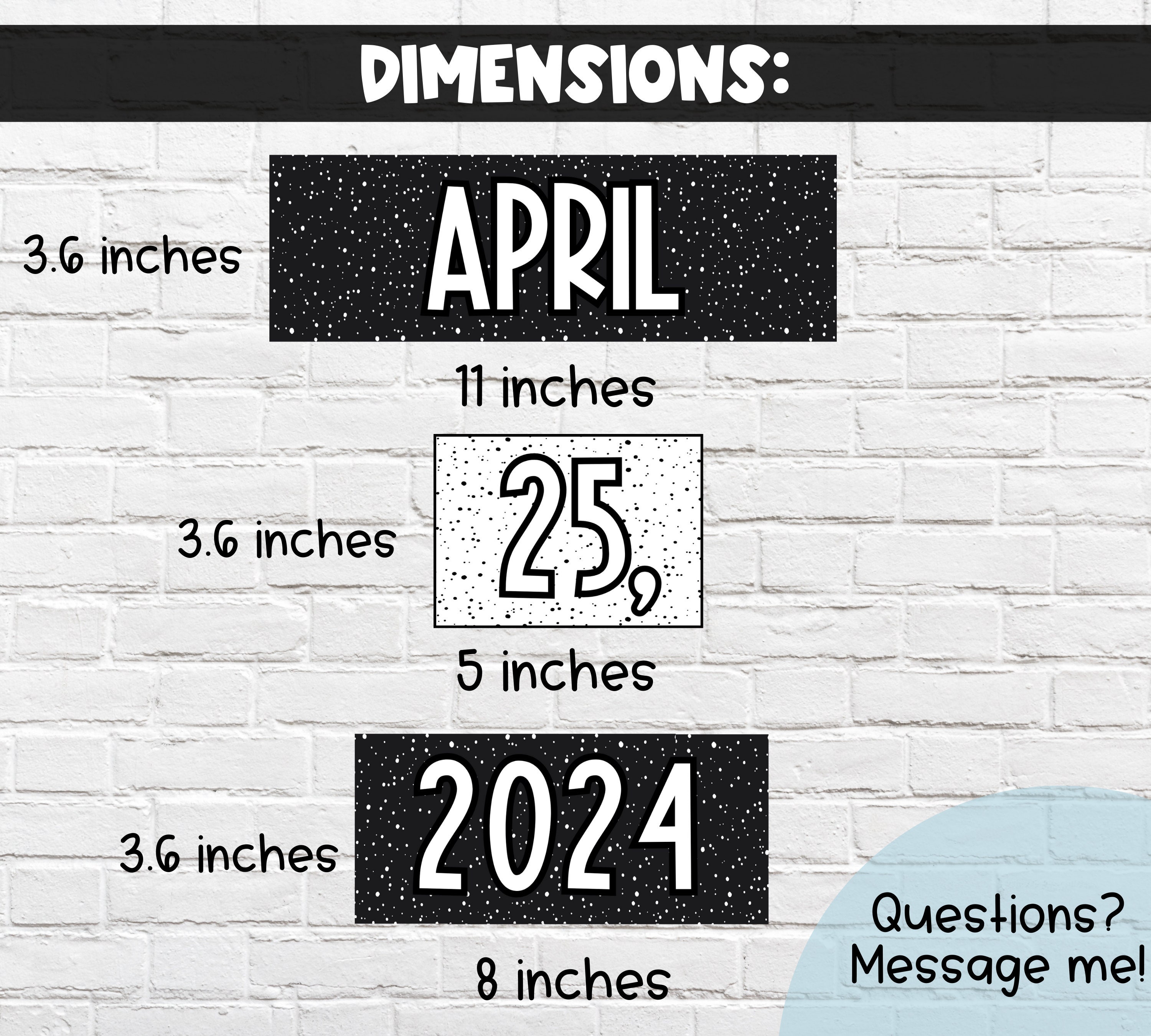 Black & White Spotty Theme Classroom Flip Calendar | DIGITAL DOWNLOAD ...