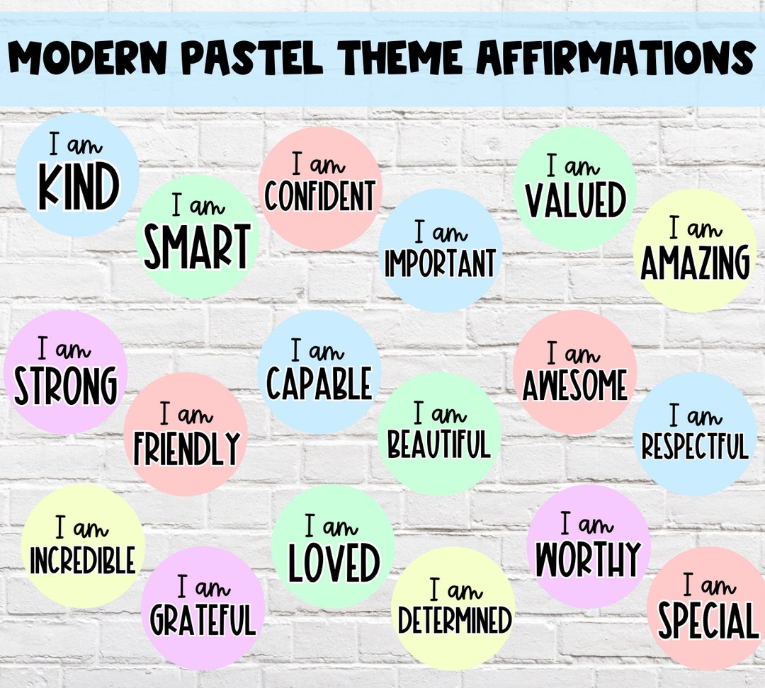 Modern Pastel Positive Affirmations | Calm Pastel Theme Affirmations ...