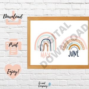 Boho Rainbow Birthday Display | Classroom Monthly Birthday Chart ...