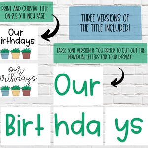 Plant Theme Birthday Display | Classroom Monthly Birthday Chart ...