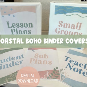 Coastal Boho Binder Covers | Calming Sea Theme Printable Binder Covers ...