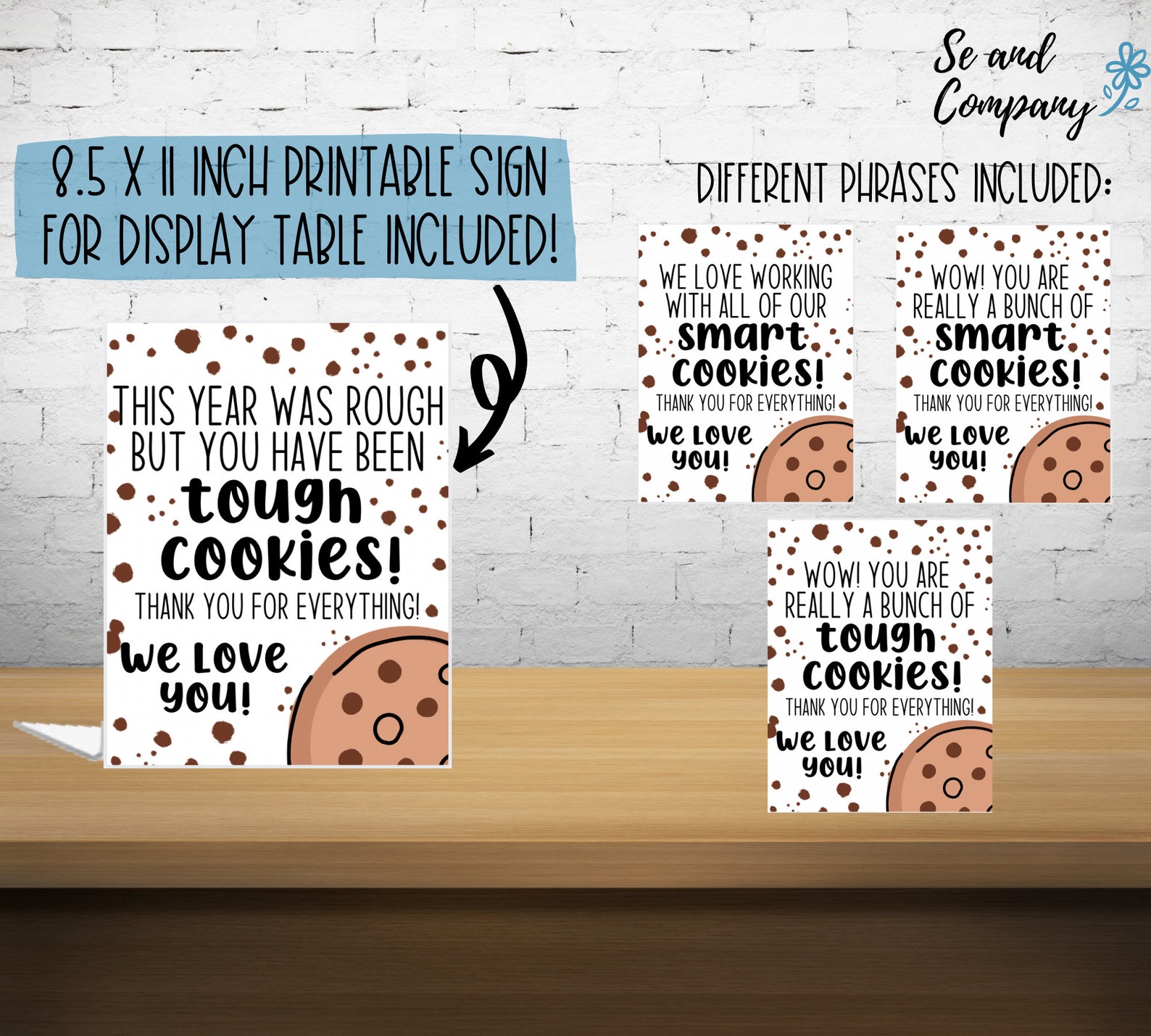 Cookie Thank You Tag PRINTABLE Teacher Appreciation Smart Tough Cookie ...