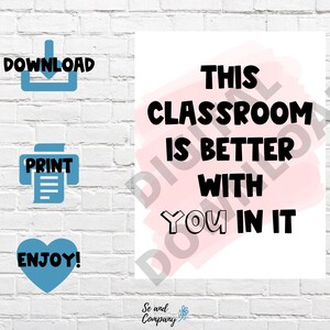 Pastel Watercolor Classroom Signs DIGITAL DOWNLOAD Watercolor Theme ...