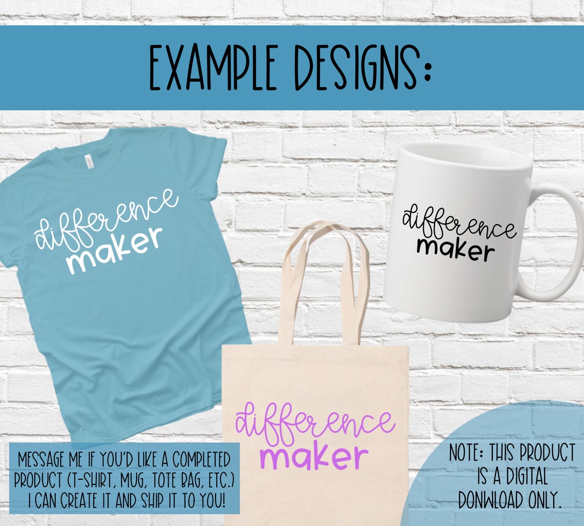 Difference Maker SVG PNG Cricut Silhouette Cut File - Etsy