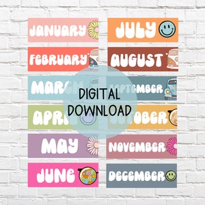 Retro Groovy Classroom Calendar Boho Retro Calendar Time DIGITAL ...