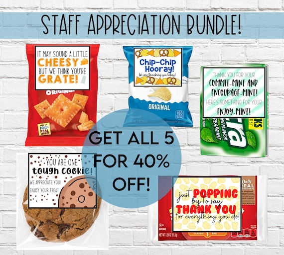 Staff Appreciation Snack BUNDLE PRINTABLE Teacher - Etsy