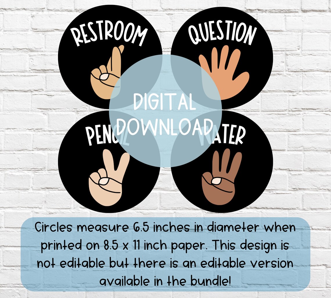 Black and White Spotty Voice Levels & Hand Signals | DIGITAL DOWNLOAD ...