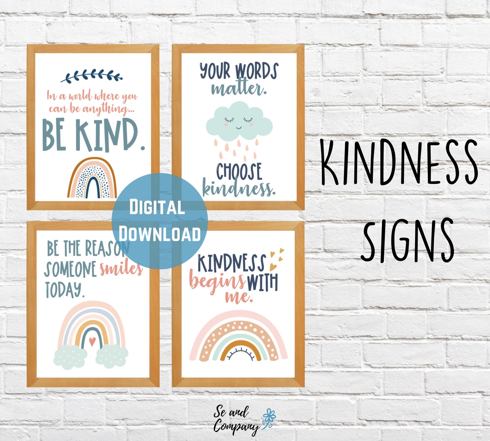 Boho Rainbow Classroom Theme BUNDLE Classroom Safety Signs - Etsy
