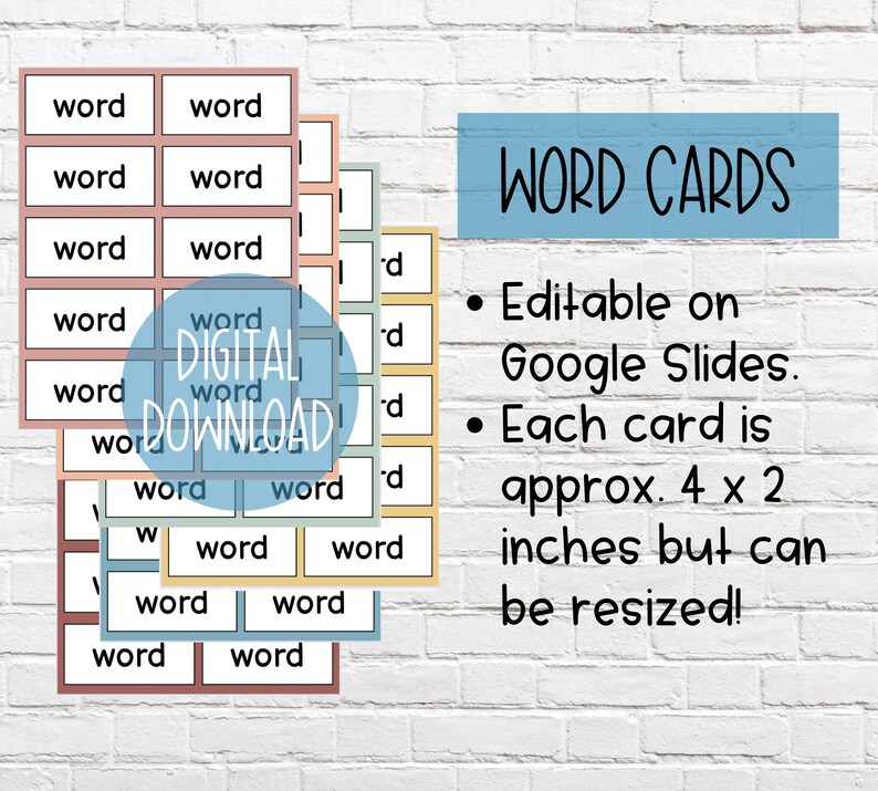 Plant Theme Word Wall DIGITAL DOWNLOAD Pastel Theme Word - Etsy