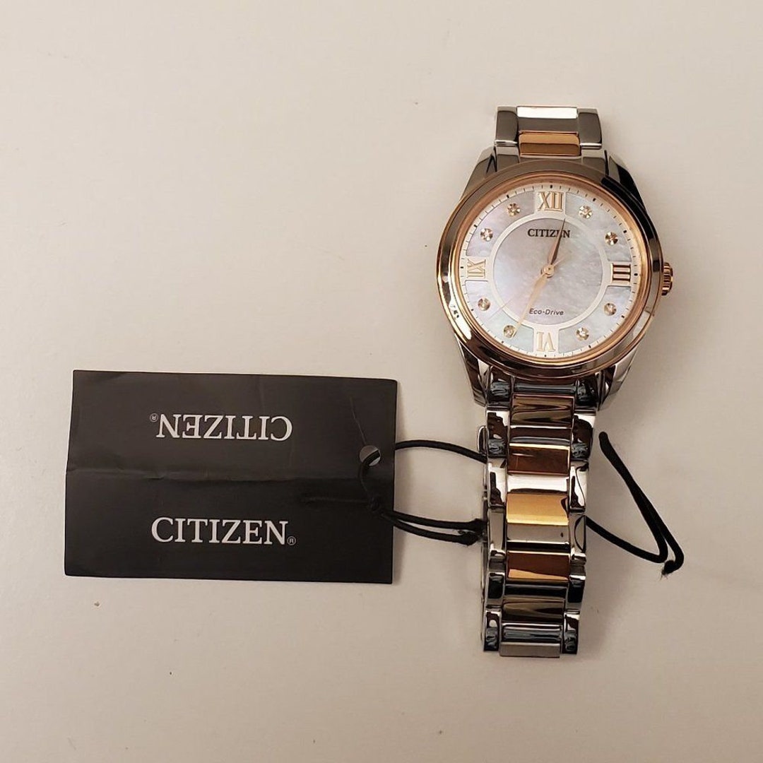 Citizen ECO WR50 SSTPG Two Tone Bracelet Watch - Etsy
